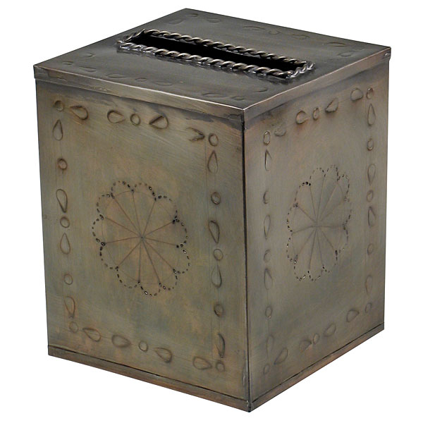 Aged Tin Boutique Tissue Holder