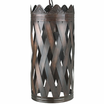Aged Tin Hanging Crown Light Fixture