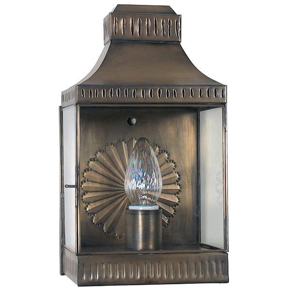 Aged Tin Rectangular Wall Lantern Sconce