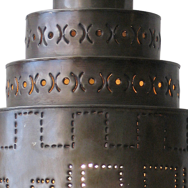 Aged Tin Southwest Cylinder Hanging Light Fixture