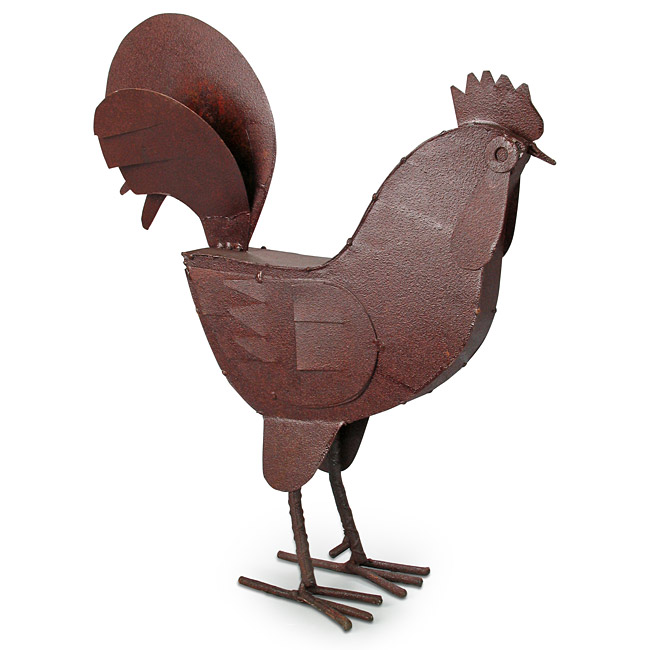 Articulated Rustic Metal Rooster Sculpture