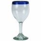 Blue Rim Champagne Flutes - Set of 4
