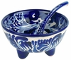 Talavera Dipping Bowl - Blue & White Mexican Pottery