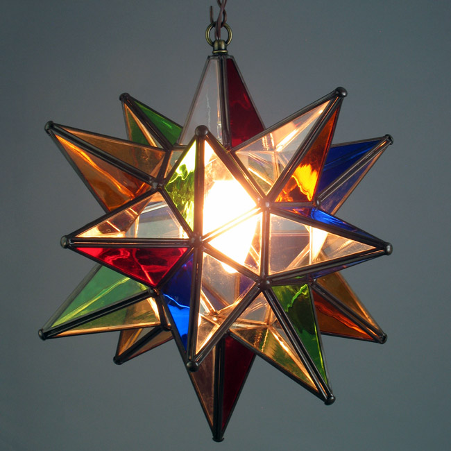 Clear Colored Glass Star Fixture