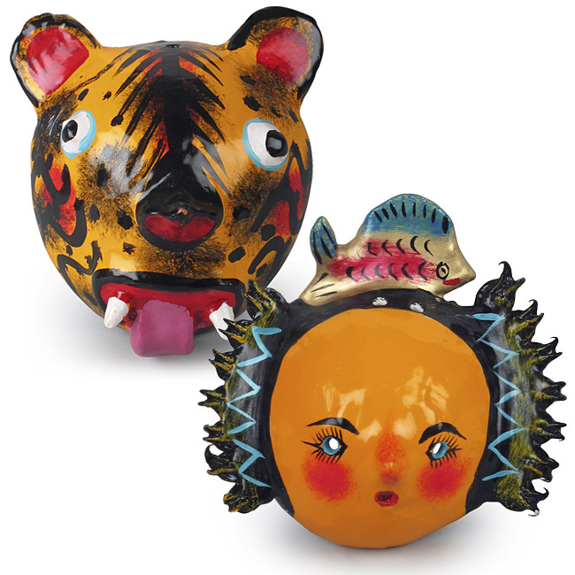 Mexican Folk Art Coco Masks - Assorted Designs