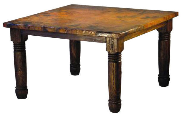 Copper Top Counter Height Farmhouse Dining Table