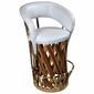 Traditional Mexican Equipale Bar Stool - Cushioned Seat
