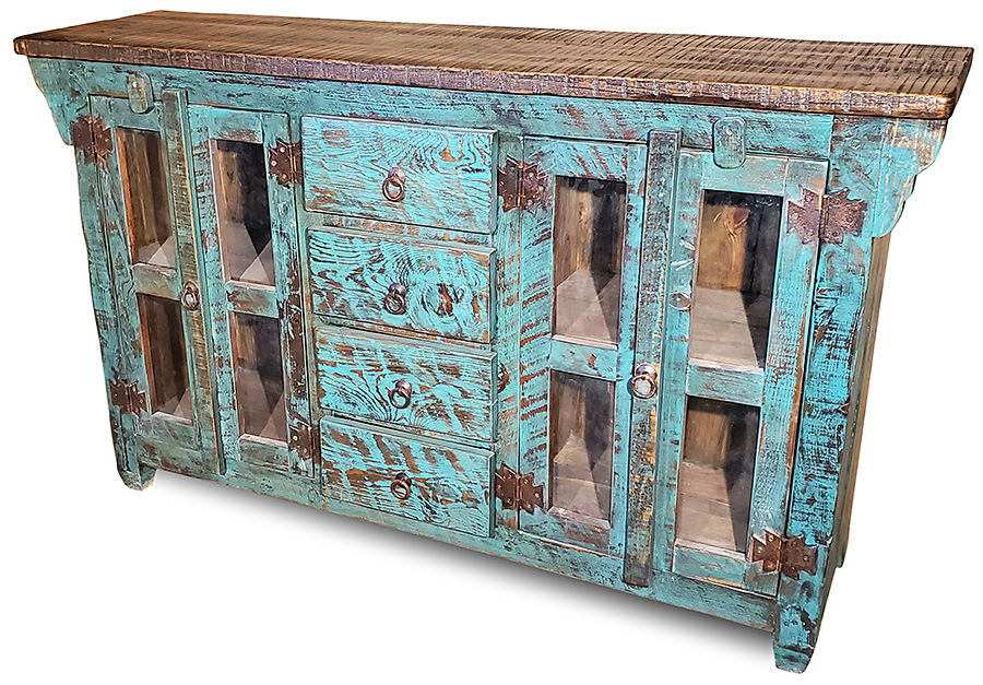 Distressed wood buffet store