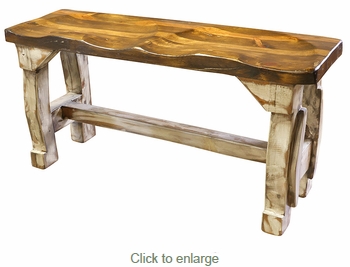 Double Seat Painted Wood Tractor Seat Bench - Double