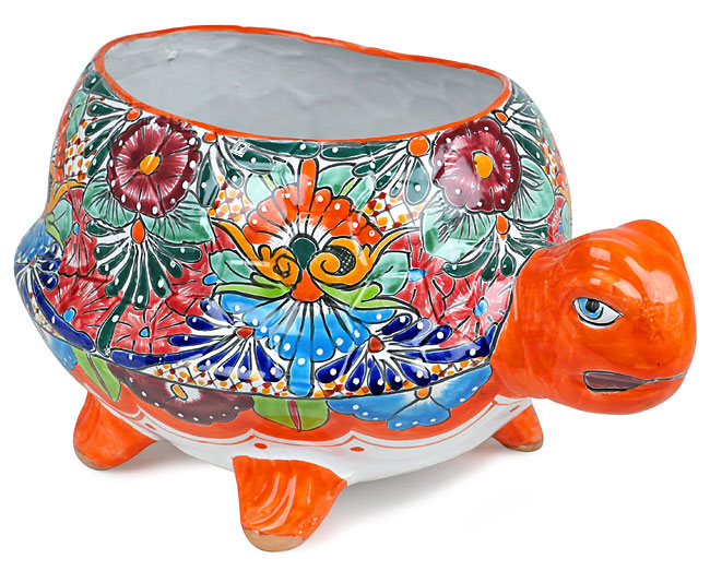Extra Large Talavera Turtle Pot - Mexican Garden Pottery