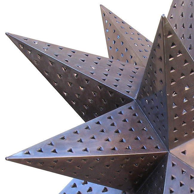 Giant Star Light Fixture - Aged Punched Tin - 36 inch dia.
