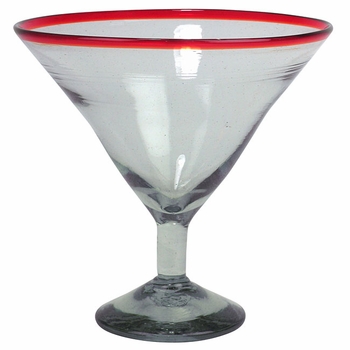 Giant Red Rimmed Martini Glass - Set of 2