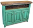 Green Painted Wood Skinny TV Entertainment Console