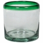 Green Rimmed Mexican Highball Glass - Set of 4