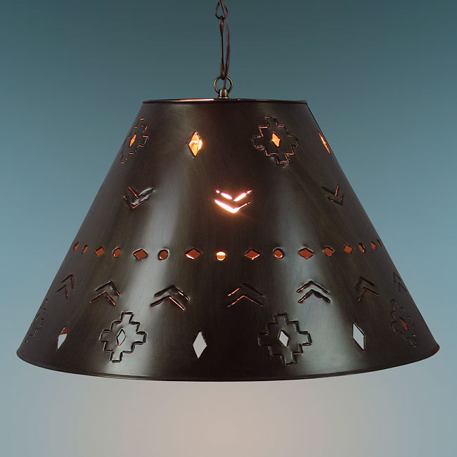 Large Aged Tin Southwest Shade