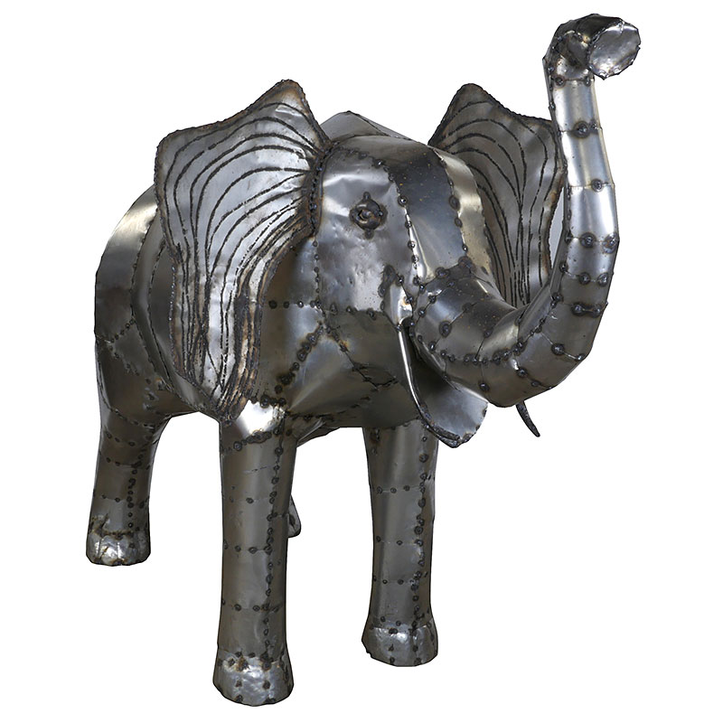 Large Metal Elephant Sculpture - 63" Tall