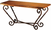 Hammered Copper - Iron and Rustic Wood Console Sofa Tables