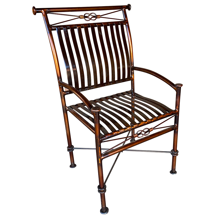 Metal and Tile Top Patio Dining Table Set with Four Chairs - 48" Diameter