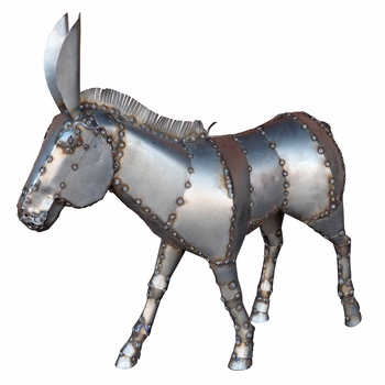 Metal Art Donkey Yard Sculpture - 36" Tall