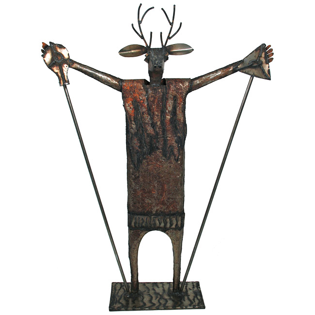 Metal Deer Dancer Yard Art Sculpture