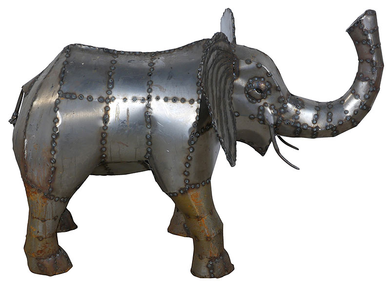 Metal Medium Elephant Sculpture - 49" Tall