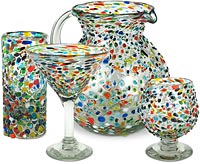 Mexican Glassware Authentic Handblown Bubble Glass