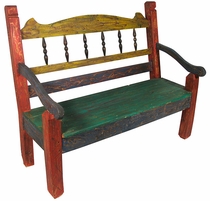 Rustic Painted Benches from Mexico