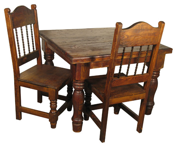 Mexican pine dining table and 4 chairs store