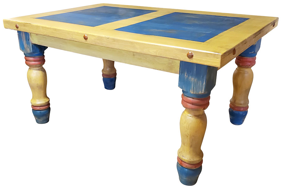 Mexican Country Style Painted Wood Dining Table and Chairs - 4 Sizes