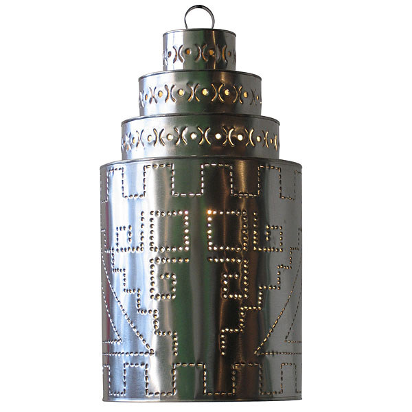 Natural Tin Southwest Cylinder Light Fixture