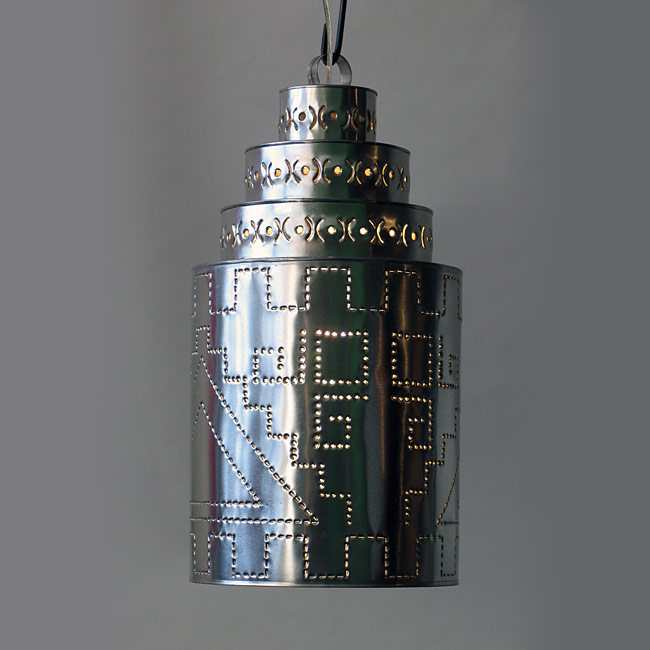 Natural Tin Southwest Cylinder Light Fixture