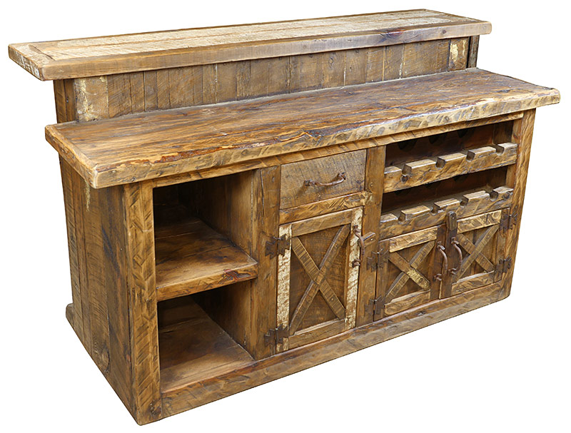 Old Fashioned Western Rustic Wood Bar