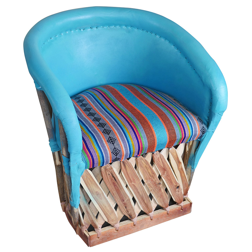 Painted Equipale Lounge Chair with Upholstered Seat