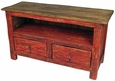 Painted Wood Entertainment Console Red