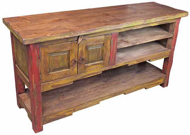Painted Wood Offset Entertainment Console
