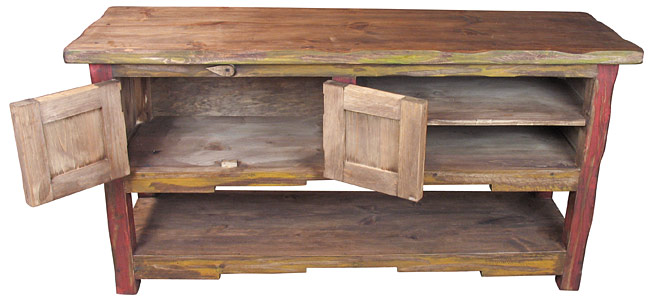 Painted Wood Offset Entertainment Console