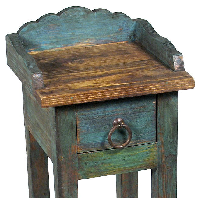Painted Wood Small Stand with Drawer