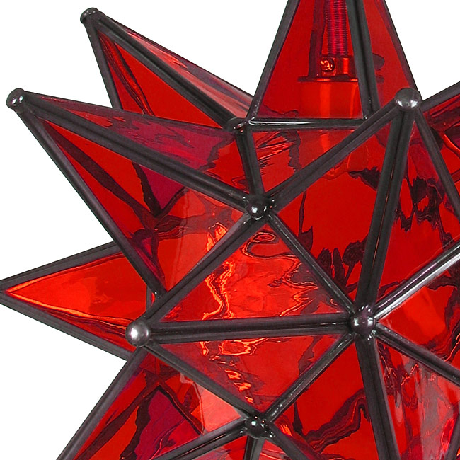 Red Glass Hanging Star Light
