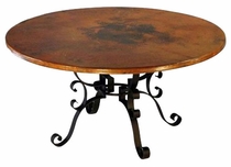 Hammered Copper Top Tables with Iron Bases