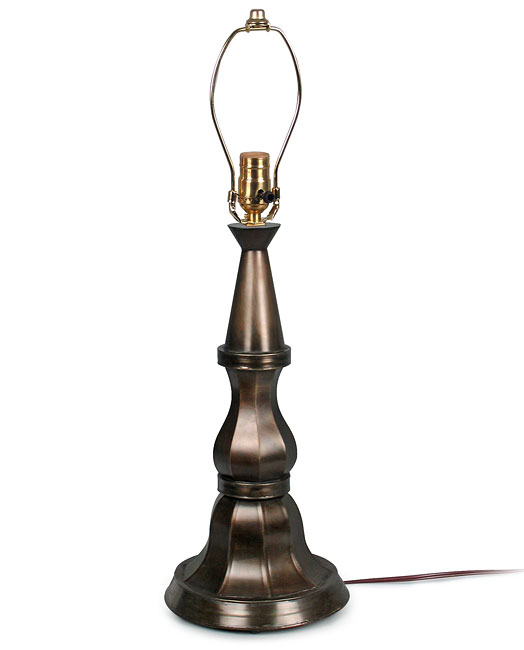 Rustic Aged Tin Round Lamp