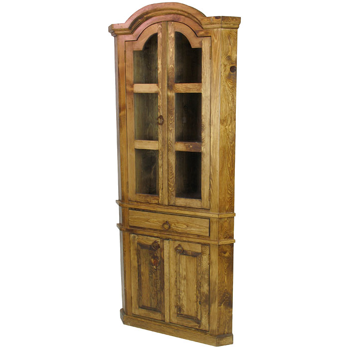 Rustic Corner China Hutch