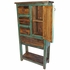 Rustic Green Patina Multi-Use Storage Hutch with Lower Shelf