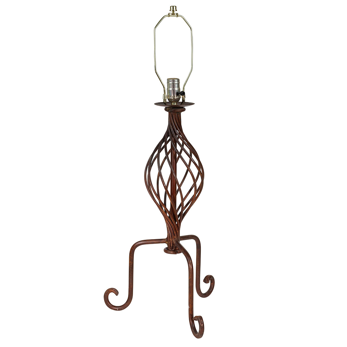 Rustic Iron Spiral Twist Table Lamp Base