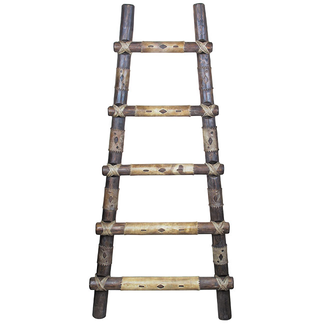 Rustic Kiva Ladders with Southwest Rawhide Wraps
