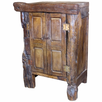 Rustic Log Pantry or Storage Cabinet