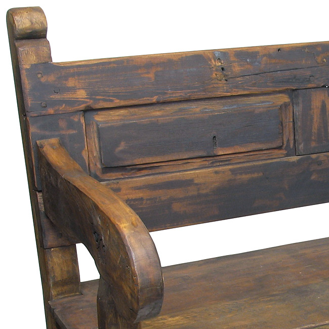 Western Mexican Wood Benches Rustic Prairie Pine Chair In 4 Seat