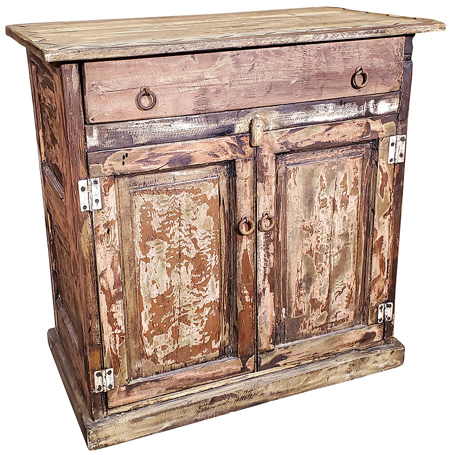 Rustic wooden cupboard store