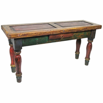 Rustic Paint Sofa Table with Drawer