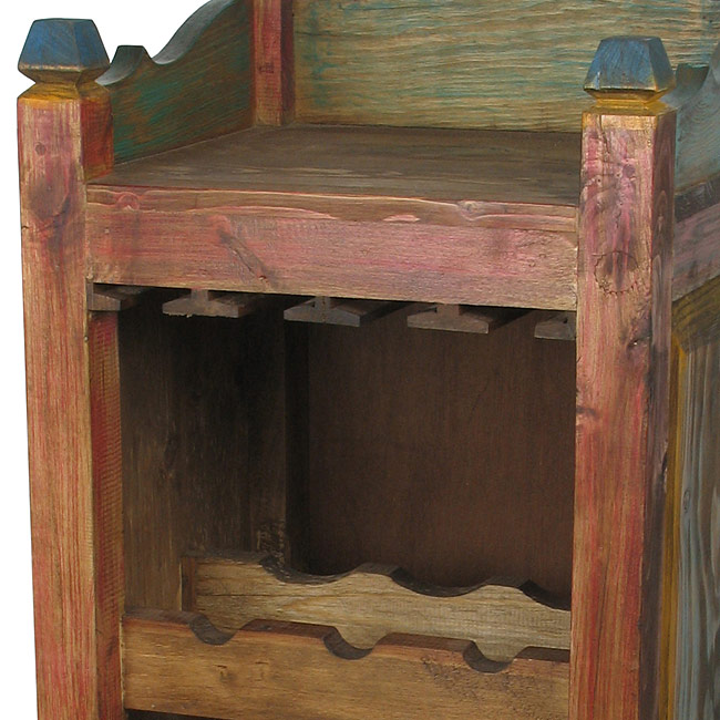 Rustic Painted Wood Wine Rack