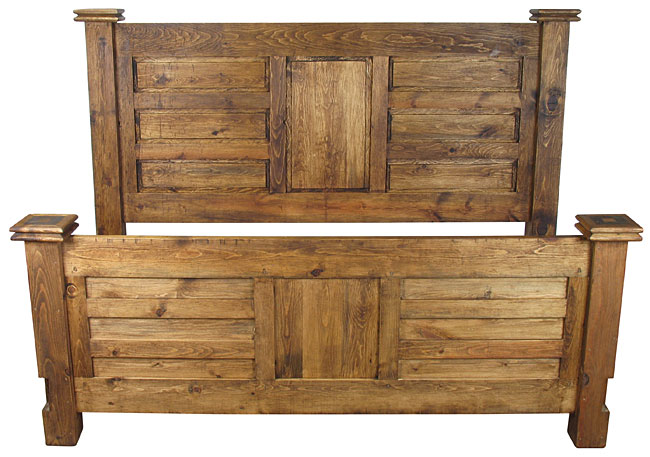Rustic Pine Lodge Panel Bed - Queen or King